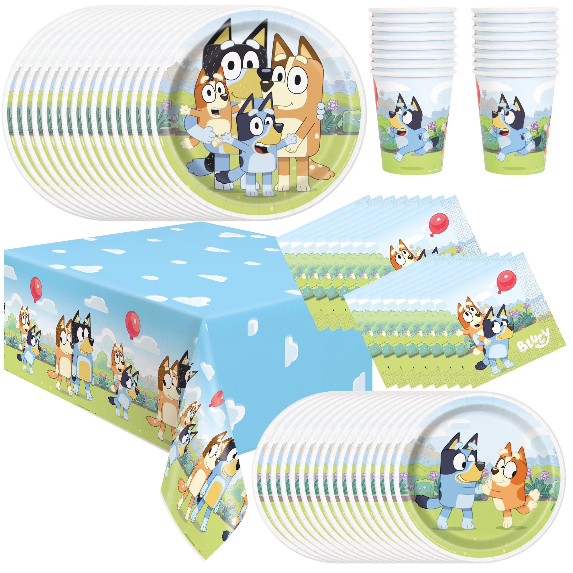 Bluey Birthday Party Supplies Bundle with Bluey Dinner Plates, Bluey C ...