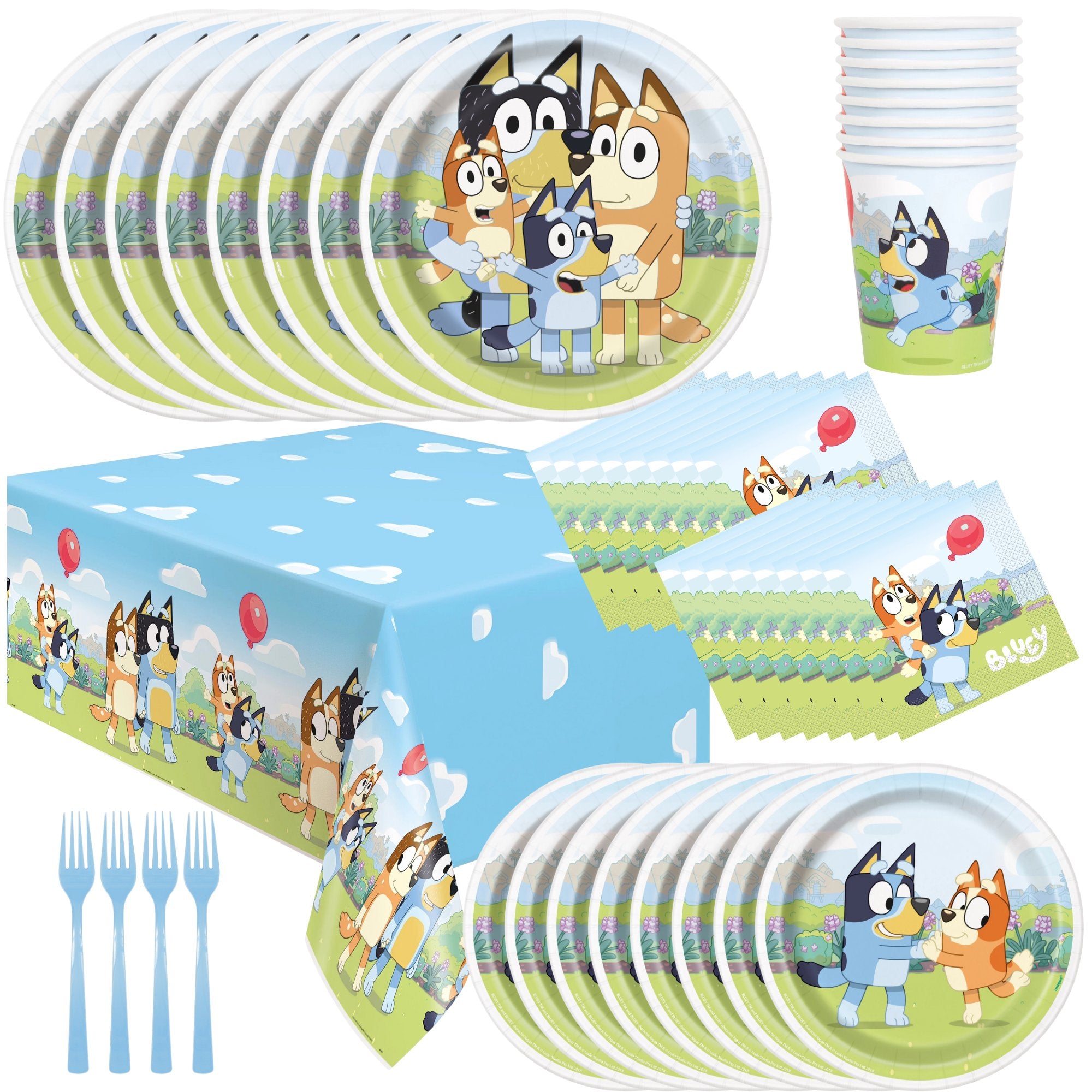 Bluey Birthday Party Supplies Bundle with Bluey Dinner Plates, Bluey C ...