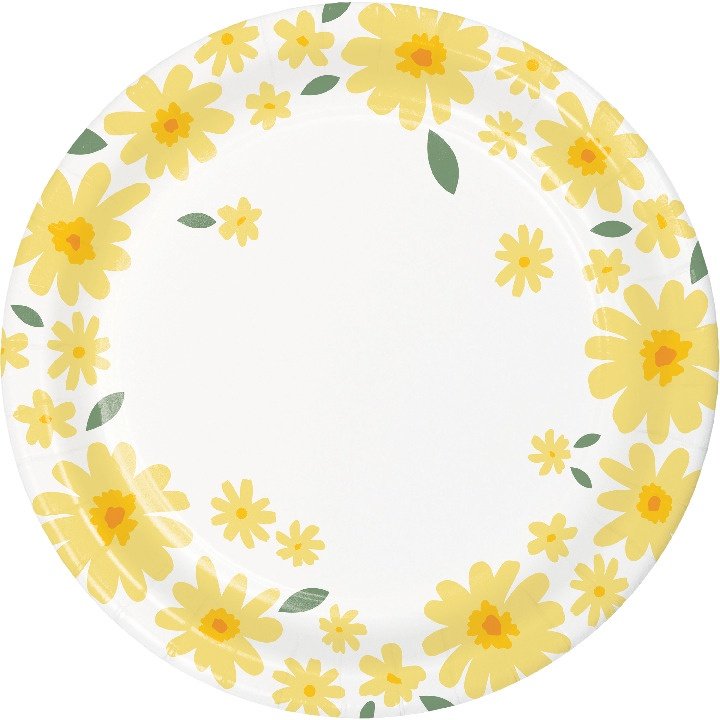 Sweet Daisy 7" Paper Plates - 8ct – Peach State Party Supplies