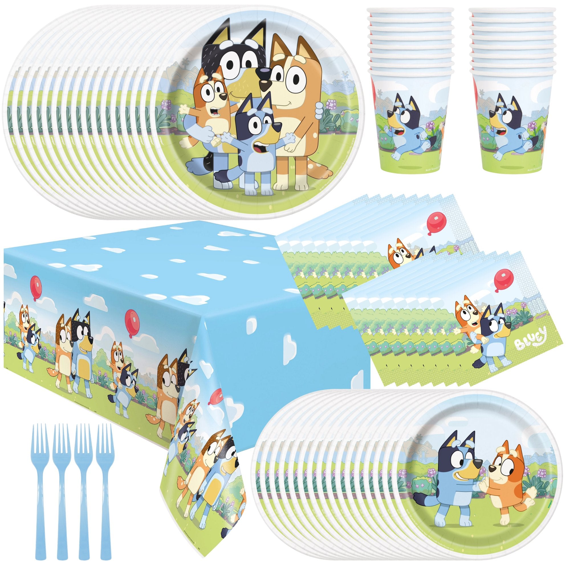 Bluey Birthday Party Supplies Bundle with Bluey Dinner Plates & Cake P ...