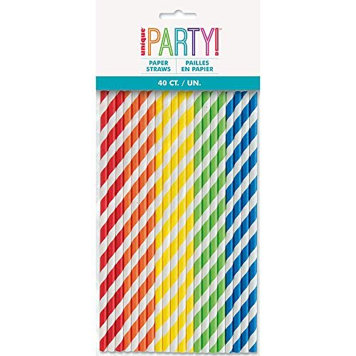Assorted Striped Paper Smoothie Straws - 40 Pcs – Peach State Party ...