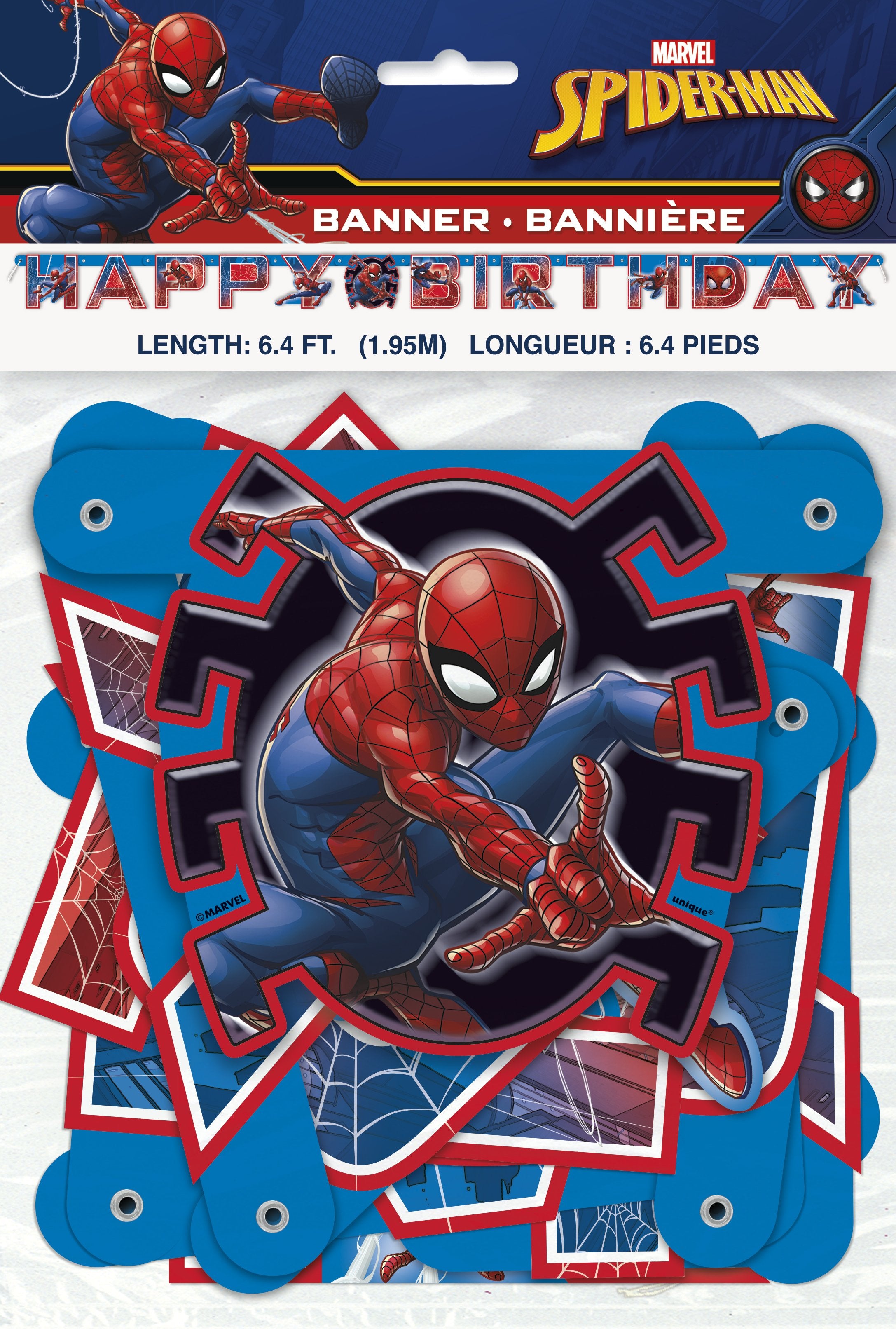 Spider-Man Large Jointed Happy Birthday Banner – Peach State Party Supplies